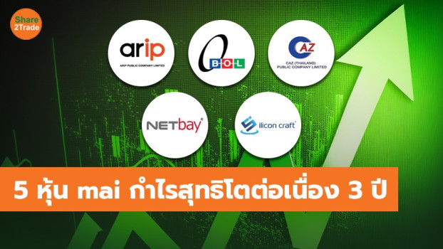 5 หุ้น mai กำไรสุทธิโตต่อเนื่อง 3 ปี | Share2Trade